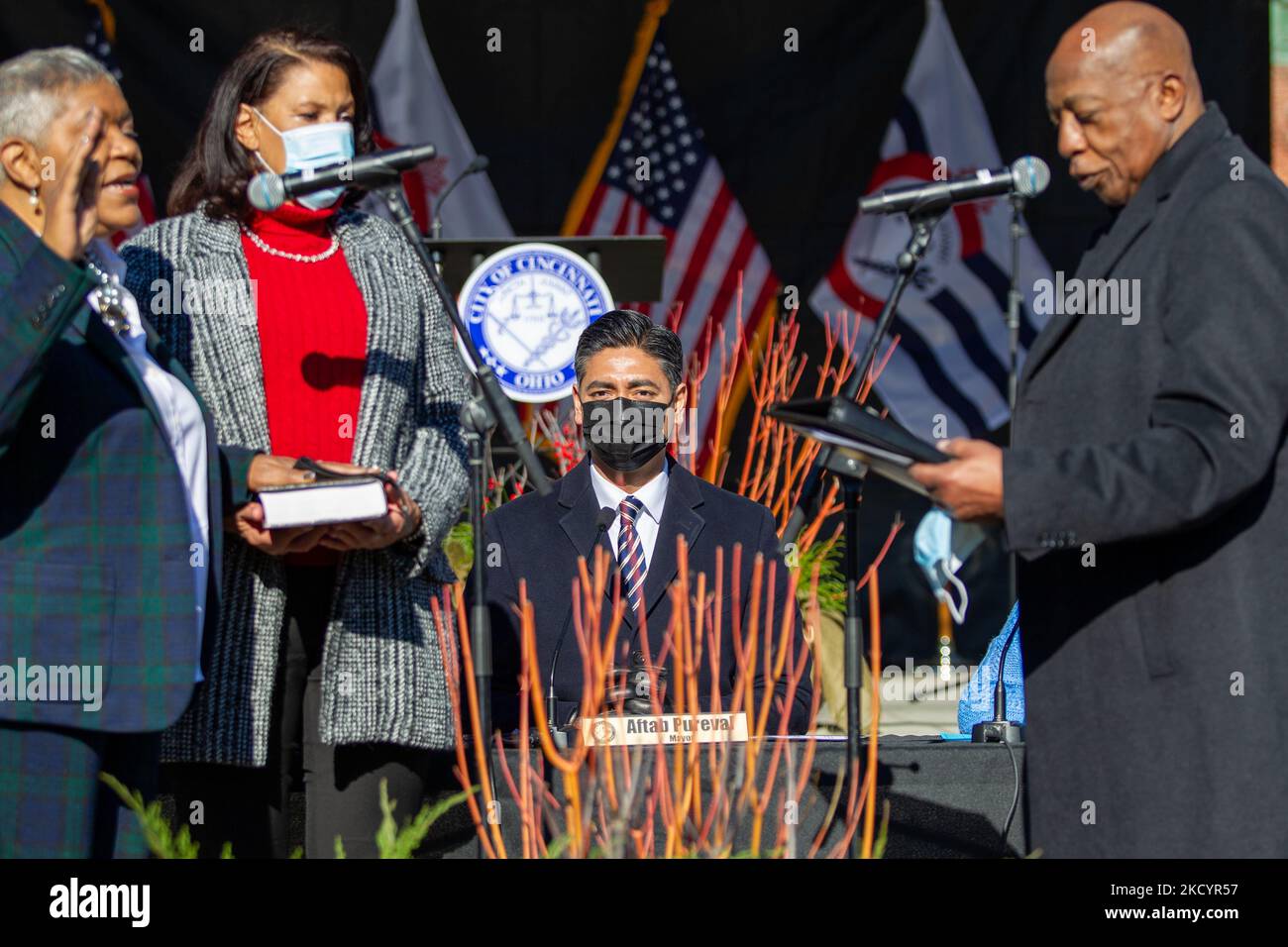 Cincinnati Councilwoman, Victoria Parks, speaks after she is sworn into ...