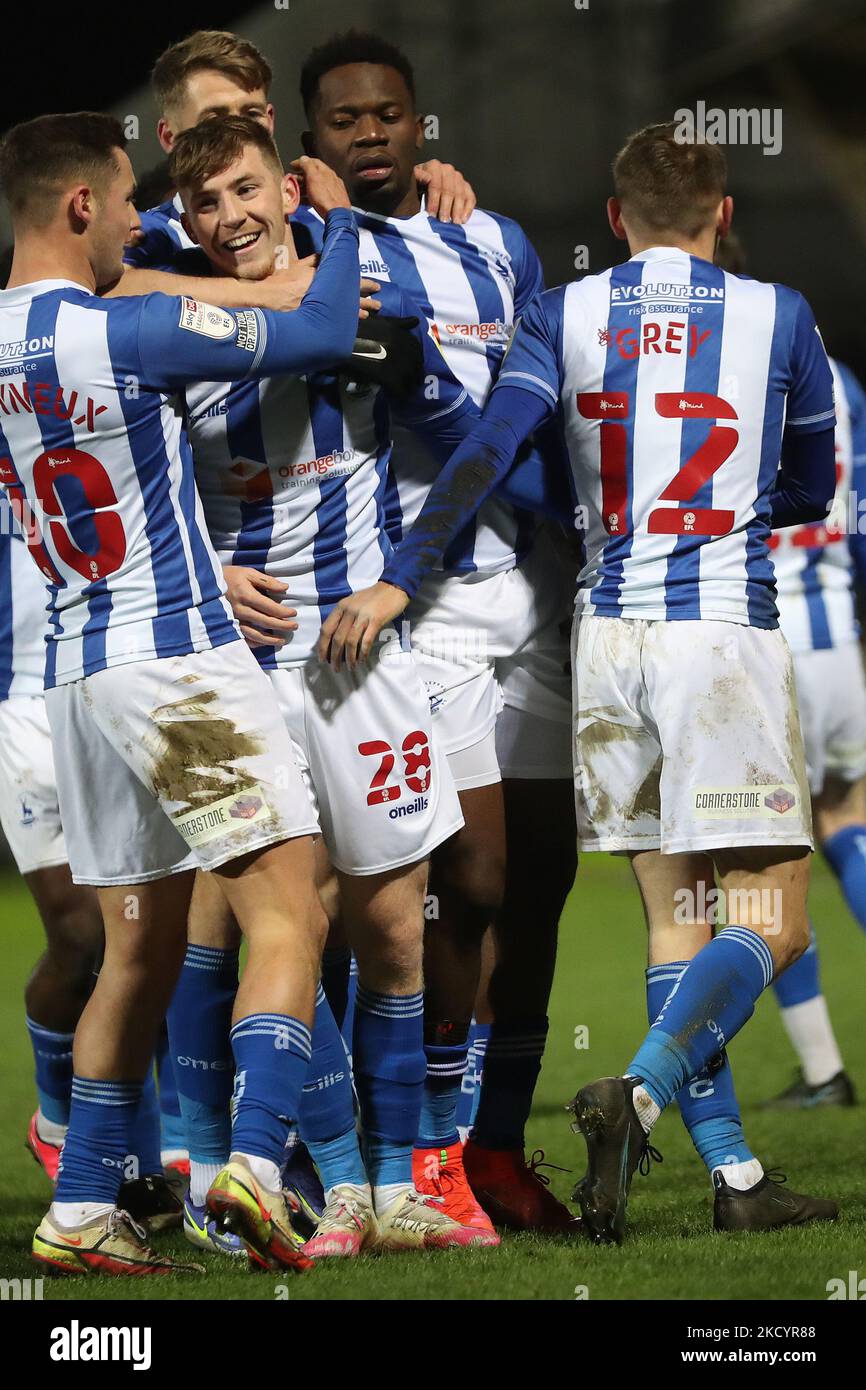 Hartlepool United's Matty Daly celebrates after scoring during the EFL ...