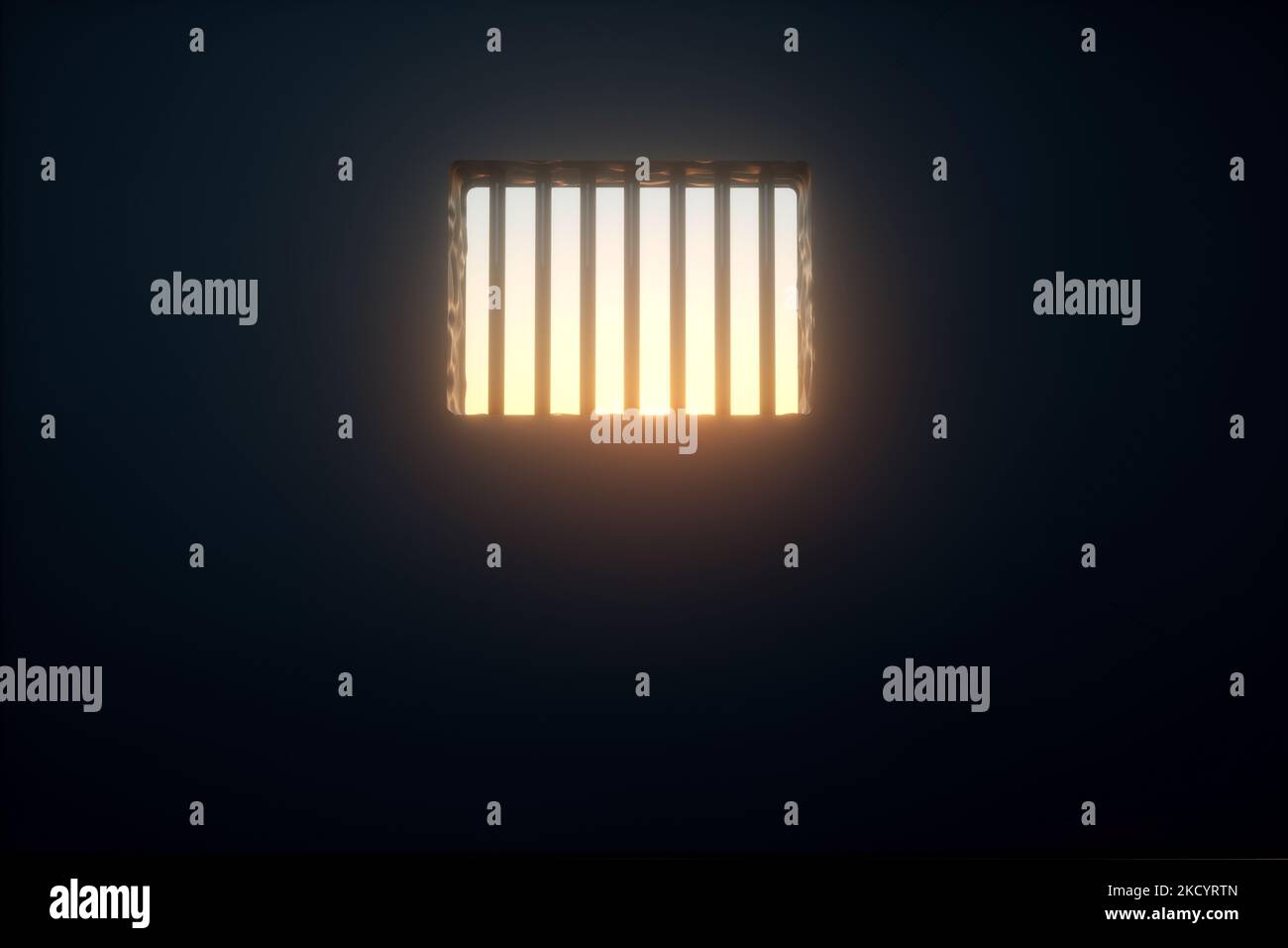 Prison cell interior, sunrays coming through a barred window, Jail, 3d render Stock Photo - Alamy
