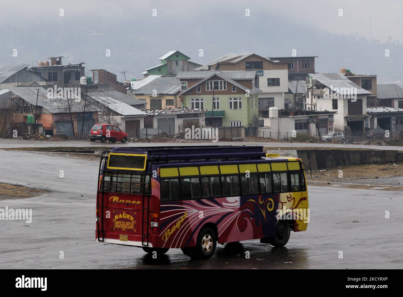 A Passenger vehicle is seen in the Bus Stand in Bhaderwah, Jammu and ...