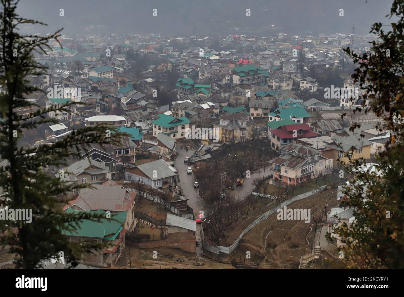 Aerial View of Bhaderwah, Jammu and Kashmir, India on 05 January 2021 ...