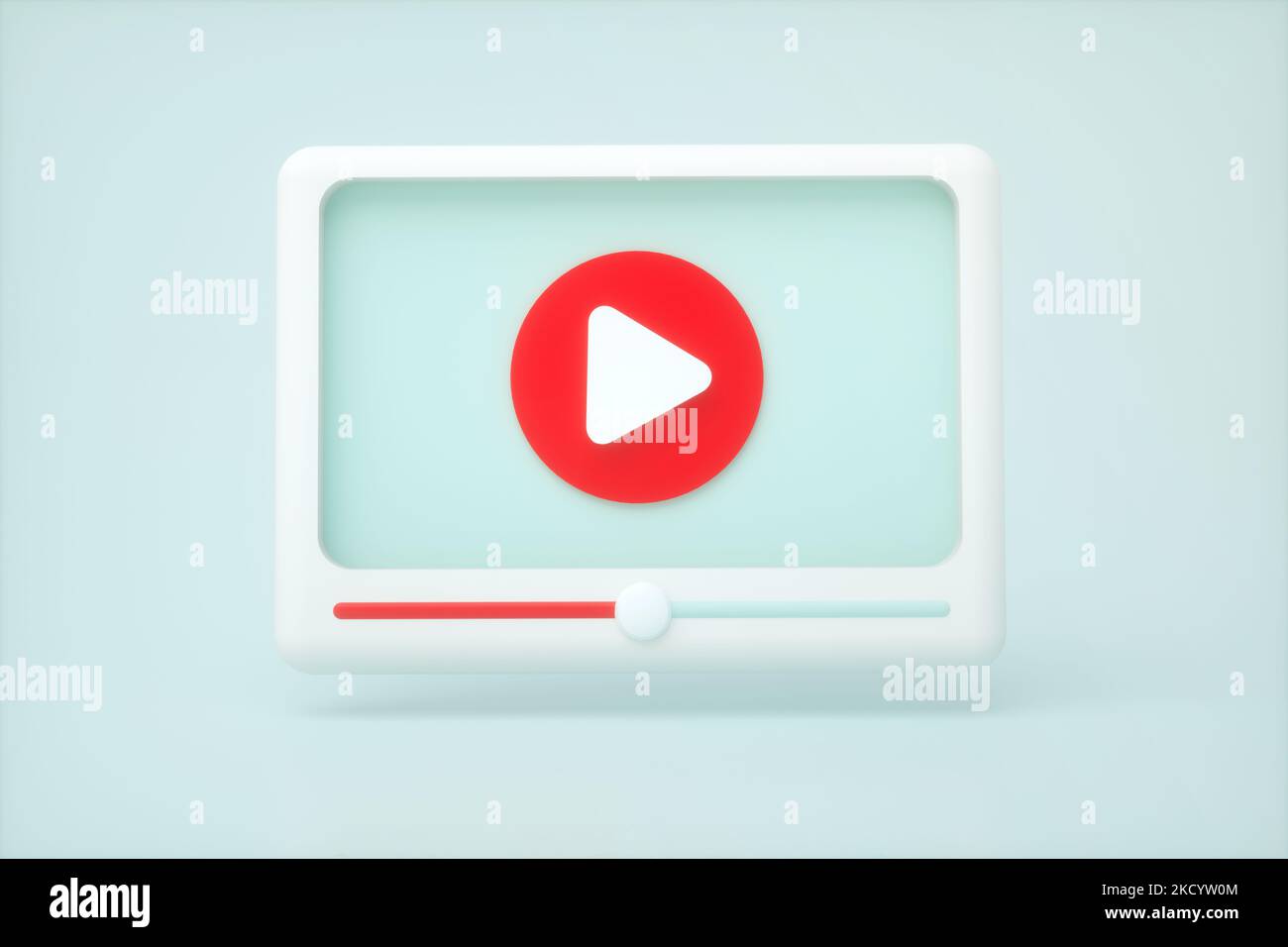 Social media, minimal video media player Interface over blue background ...