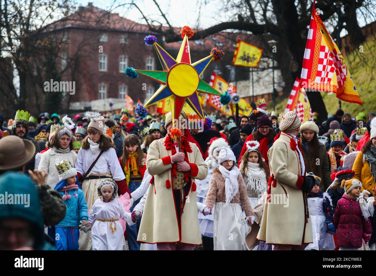 People take part in procession on Three Kings Day (also called Epiphany ...