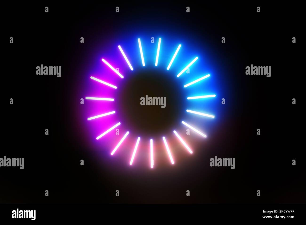 neon loading symbol over black background, 3d rendering Stock Photo - Alamy