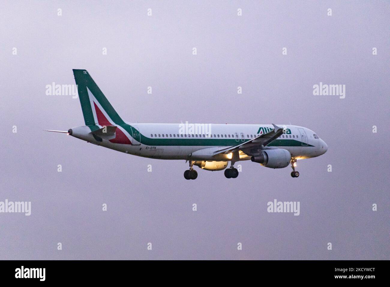 ITA Airways Airbus A320 aircraft as seen on final approach flying and ...