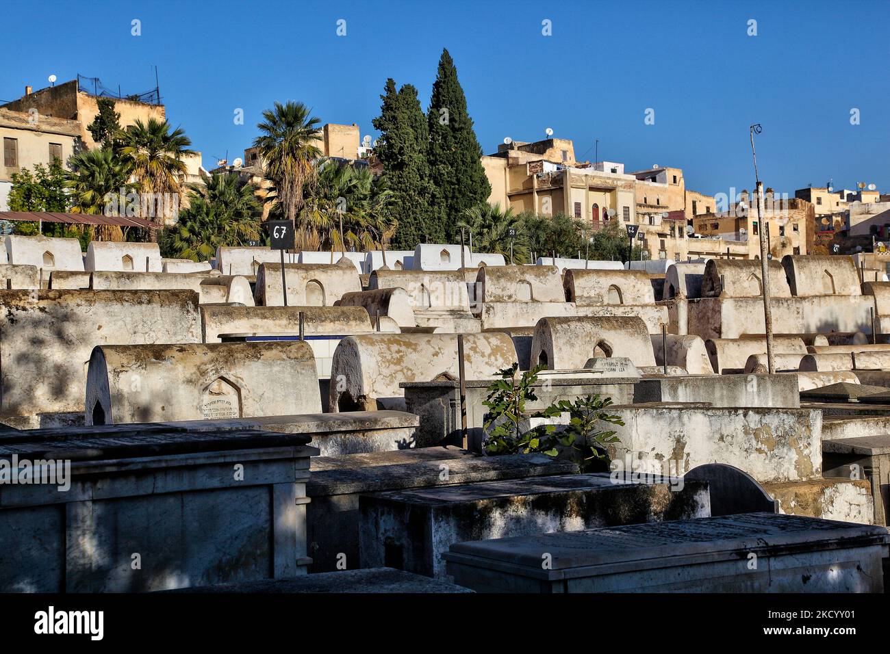 Tombs in the Jewish cemetery in the Jewish quarter of the Medina (old ...