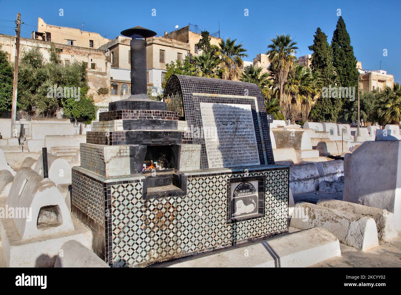 Jewish cemetery in the Jewish quarter of the Medina (old city) of Fez ...