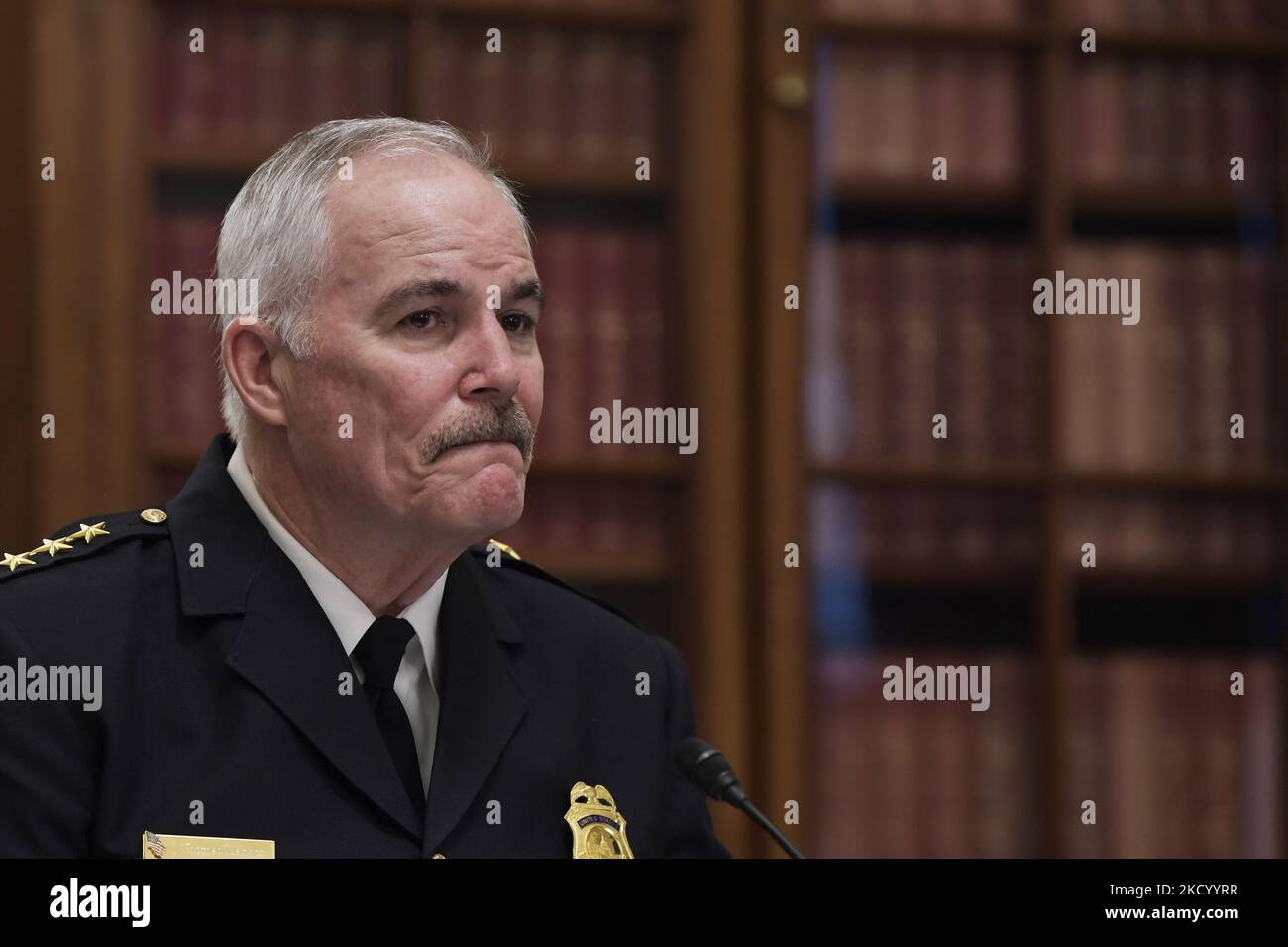 US Capitol Police Chief Thomas Manger testifies before a Senate Rules ...