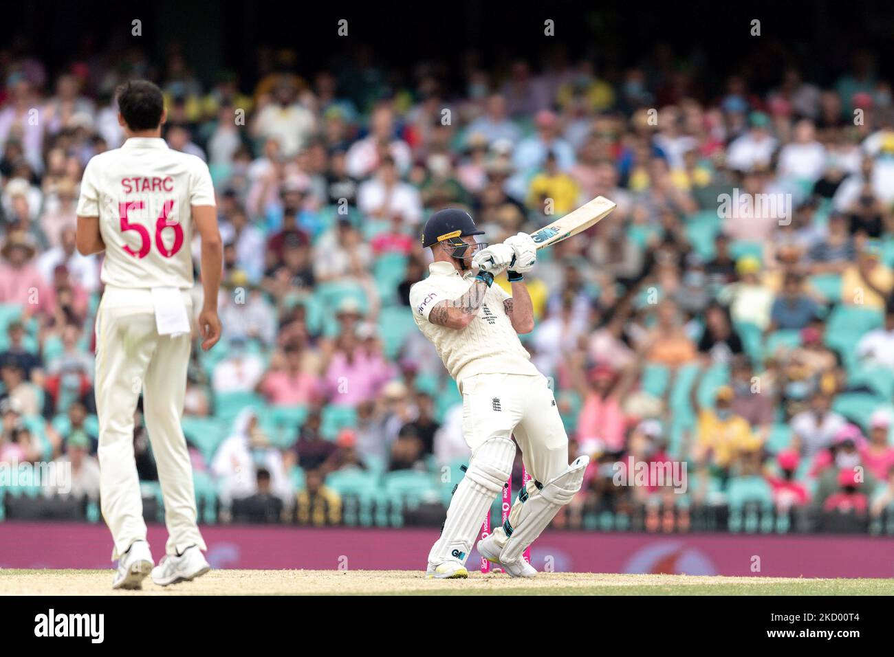 Ben Stokes of England bats during day five of the Fourth Test match in ...