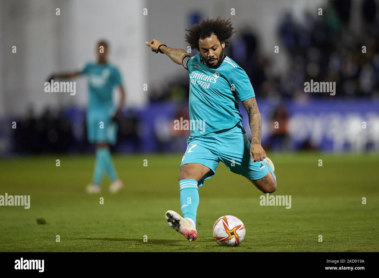 Marcelo of Real Madrid shooting to goal during the round of 32 of the ...