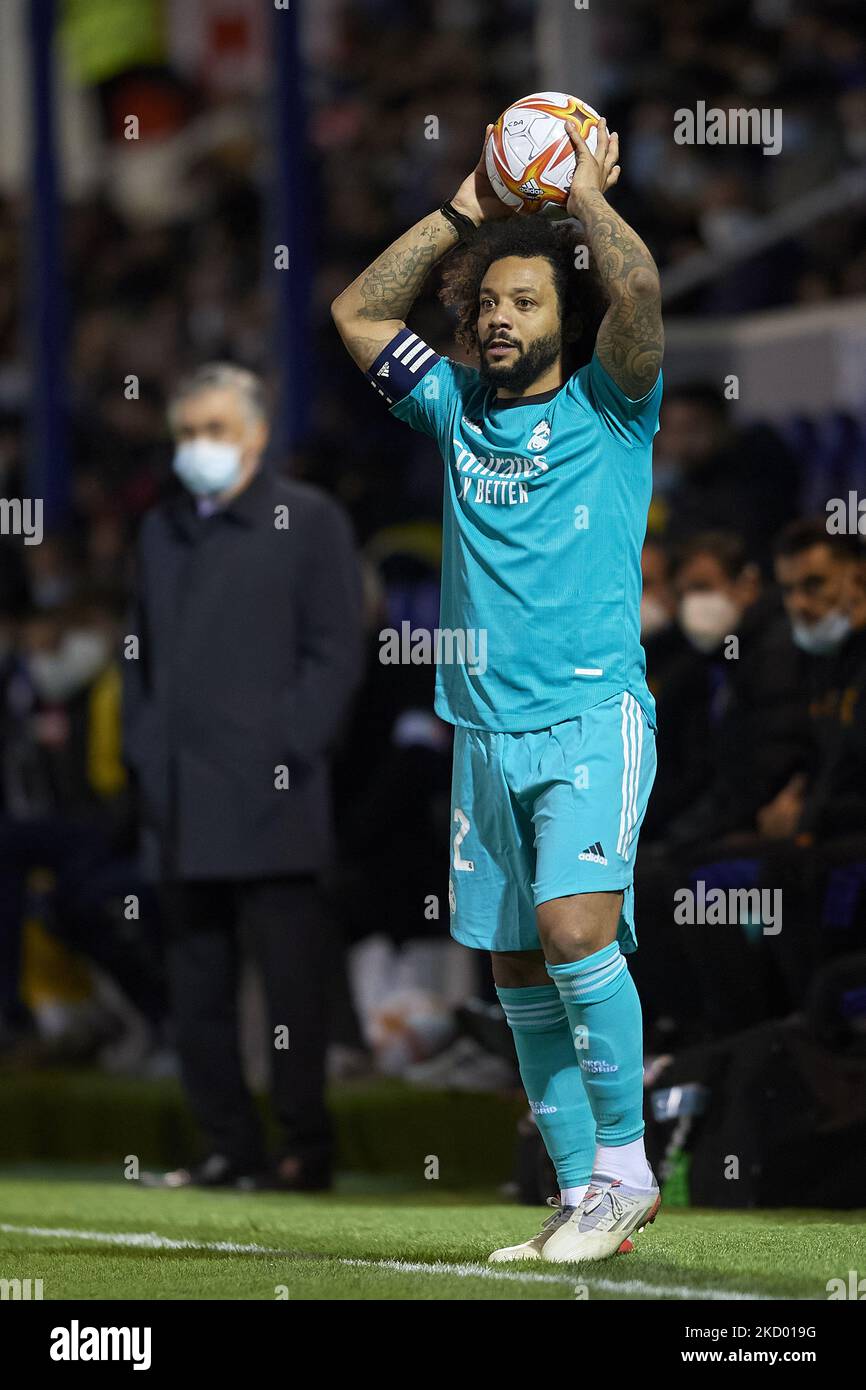 Marcelo and Carlo Ancelotti of Real Madrid during the round of 32 of ...