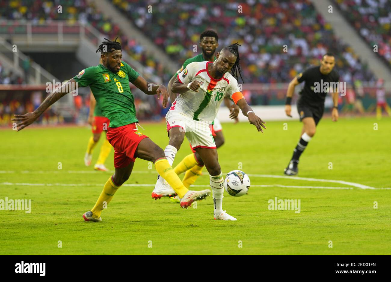 Bertrand Traoré of Burkina Faso commiting penalty on André-Frank Zambo ...