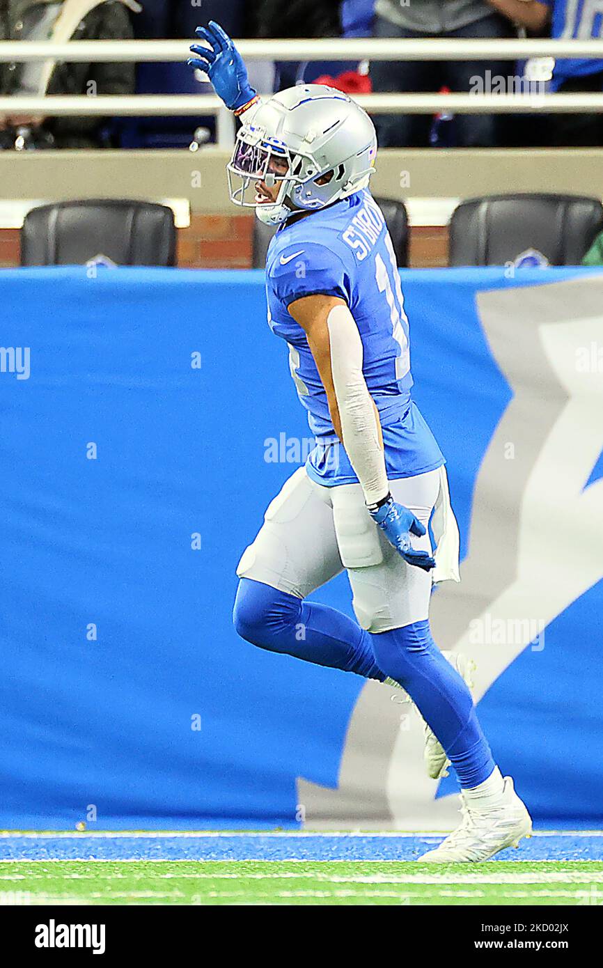 Detroit Lions wide receiver Kalif Raymond (11) celebrates his touchdown ...