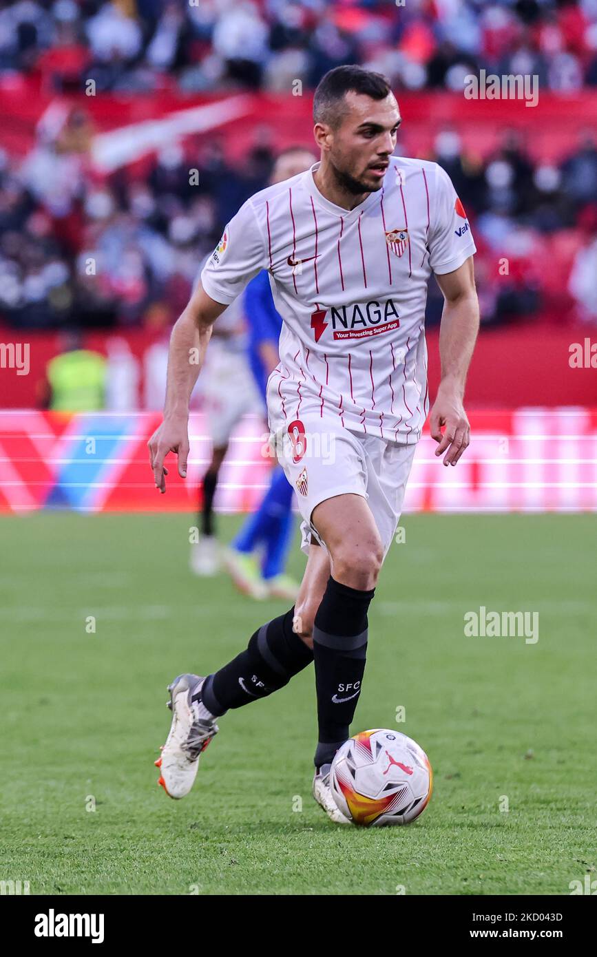 Joan Jordan of Sevilla CF control the ball during the La Liga Santader ...