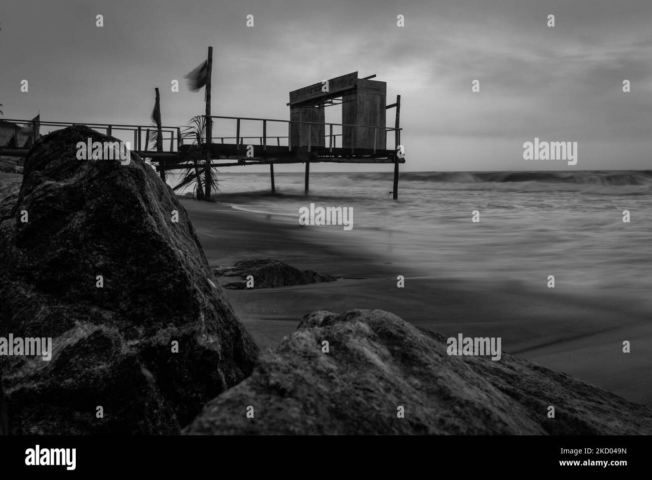 A local pier with a mock "Gate of no return" reminiscent of the old ...
