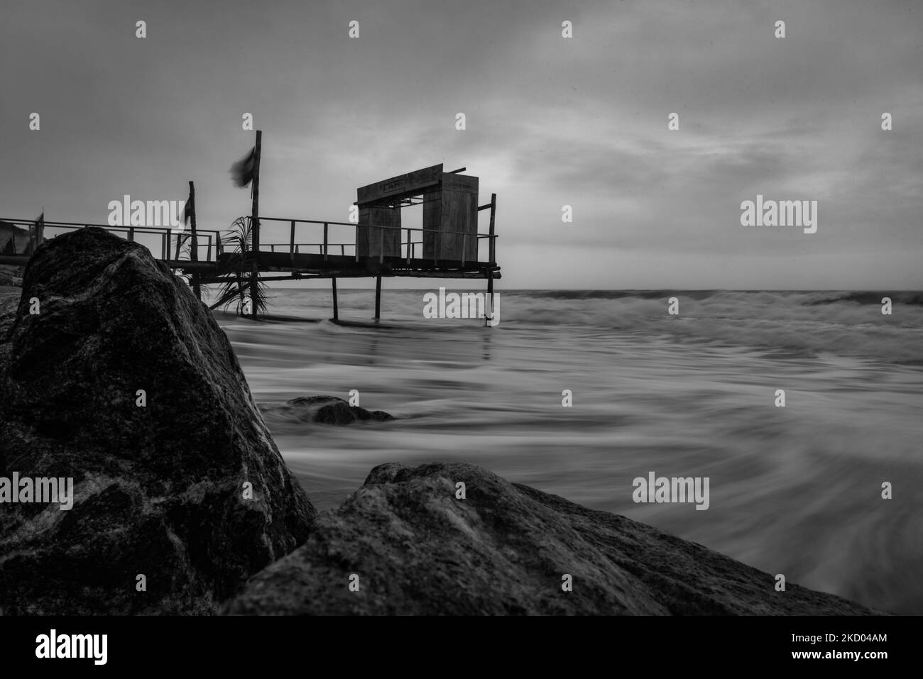 A local pier with a mock "Gate of no return" reminiscent of the old ...
