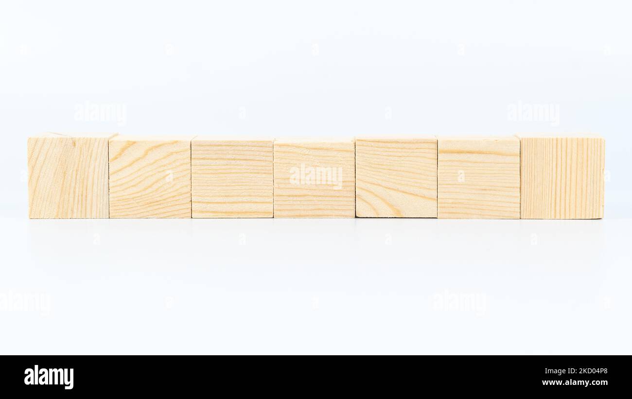 Wooden cubes for copy space for text isolated on white background ...