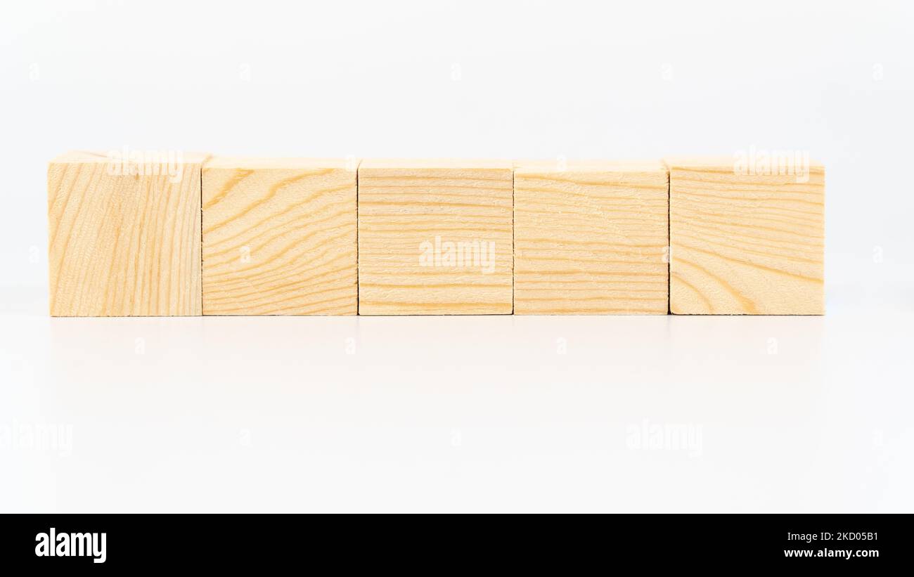 Wooden cubes for copy space for text isolated on white background ...