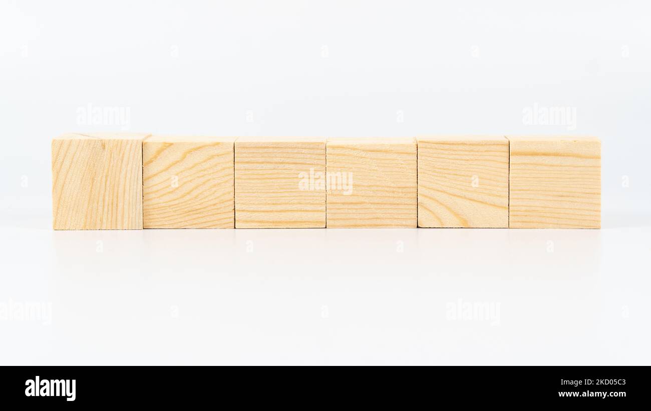 Wooden cubes for copy space for text isolated on white background ...