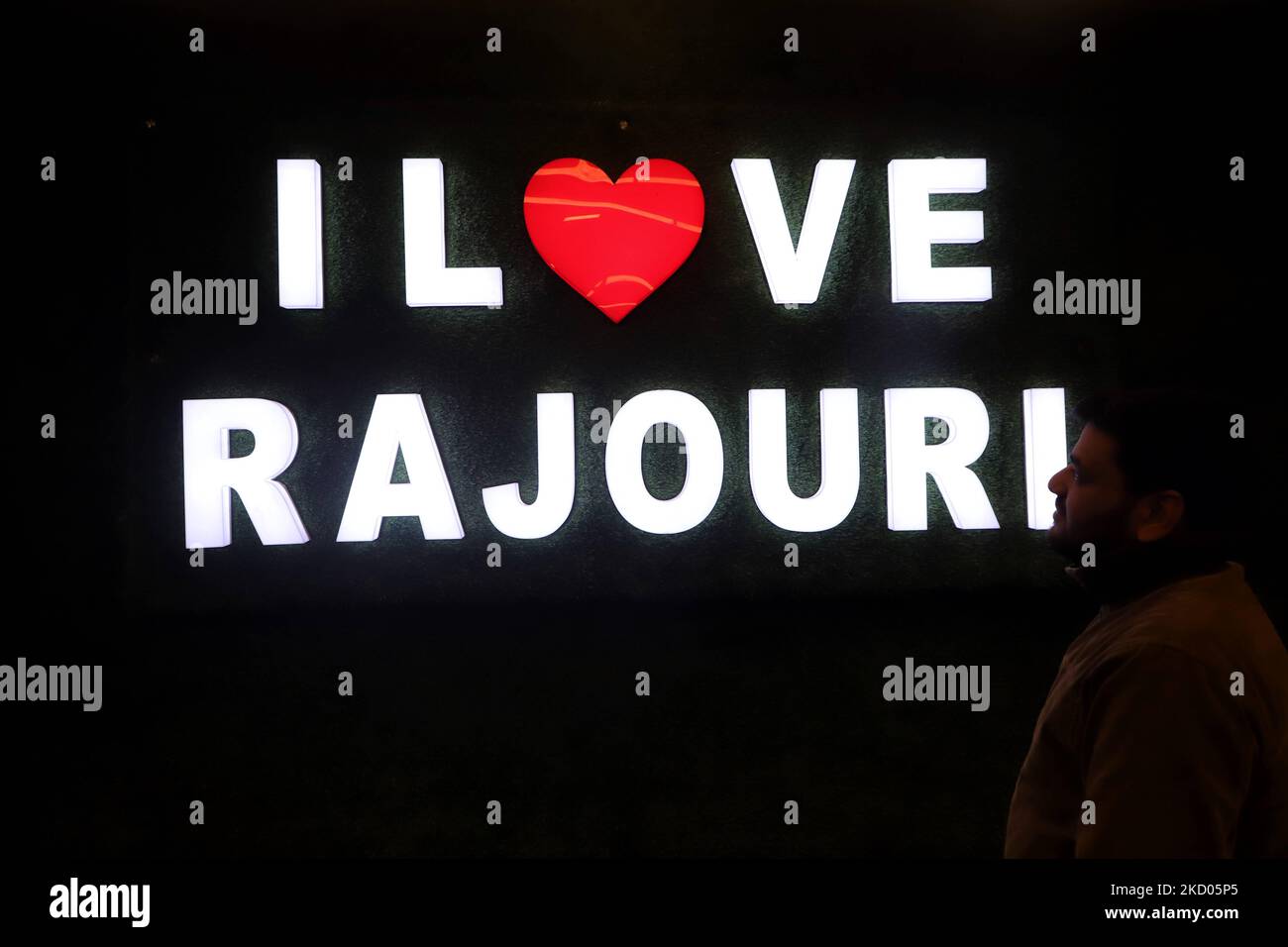 I Love Rajouri 3D signs are installed inside a cafe in Rajouri, Jammu ...