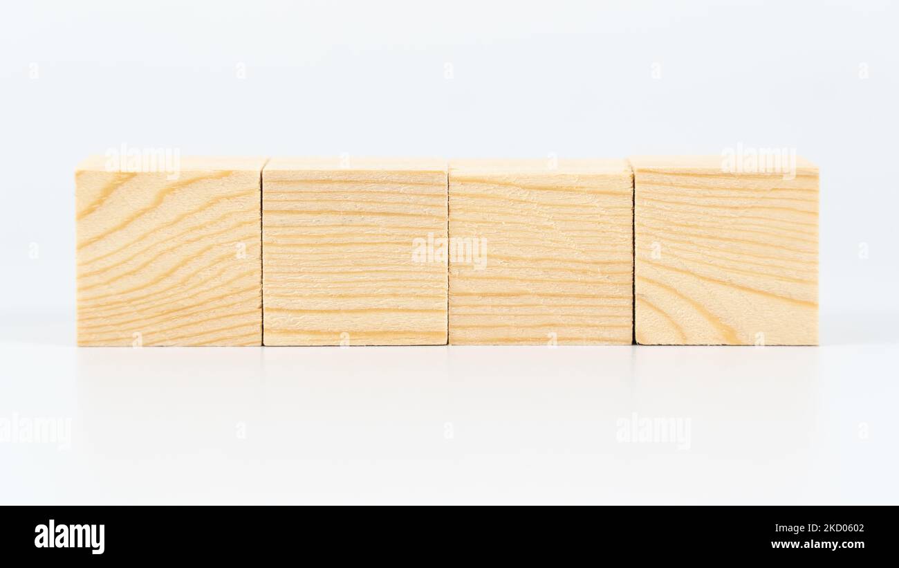 Wooden cubes for copy space for text isolated on white background ...