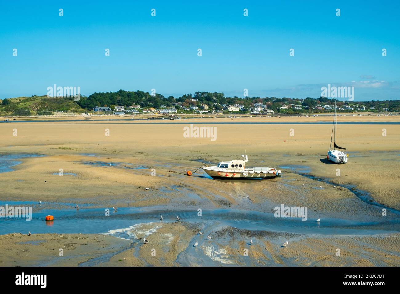 Looking across the Camel estuary towards Rock from Padstow harbour ...