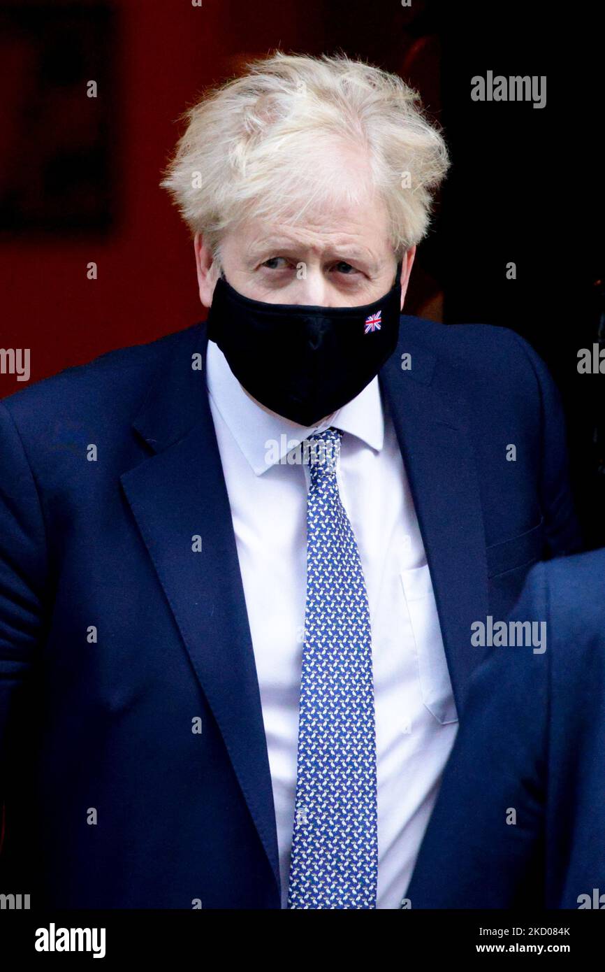 British Prime Minister Boris Johnson leaves 10 Downing Street for his ...