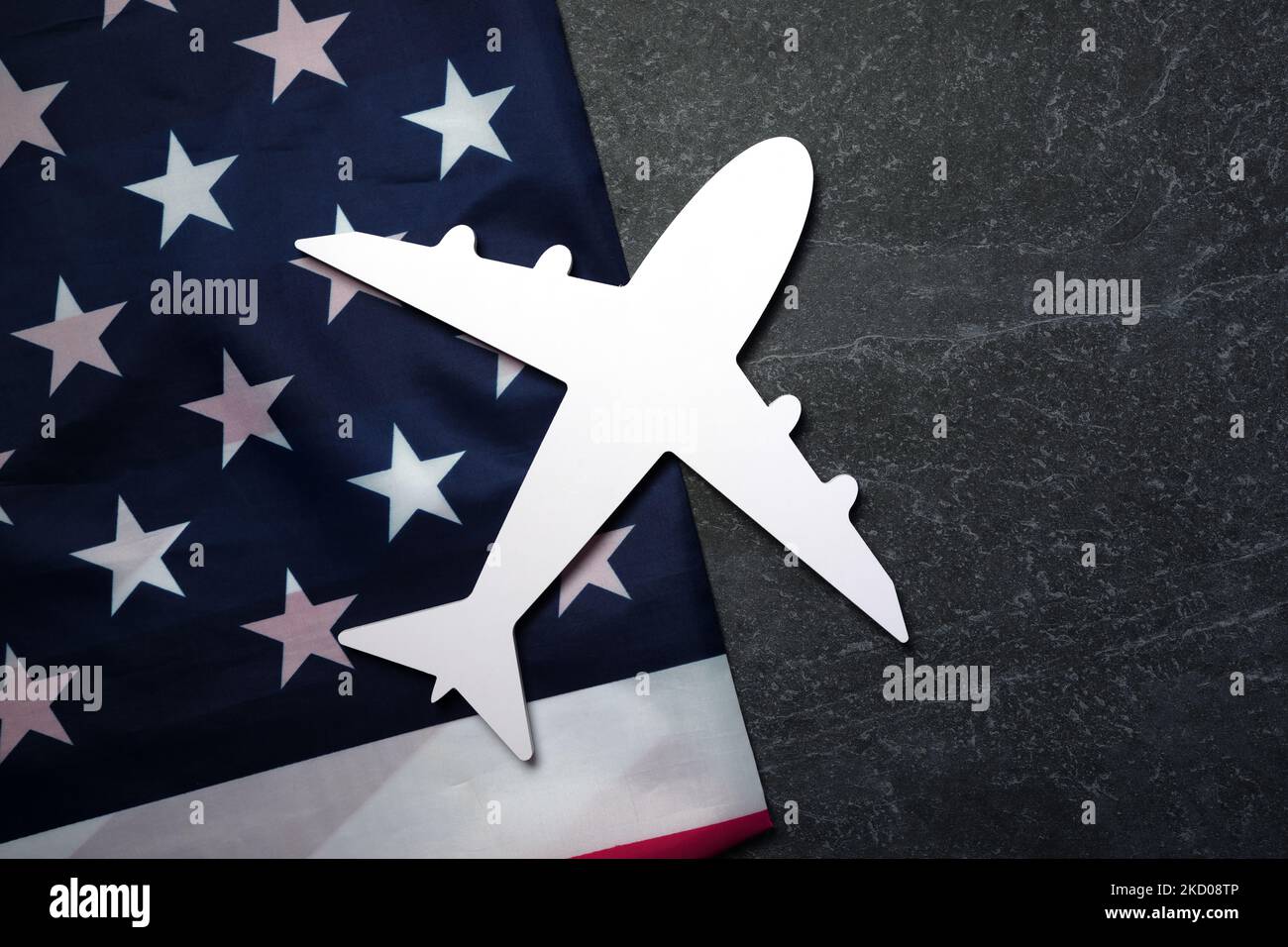 USA flag with plane, concept of travel in America Stock Photo - Alamy
