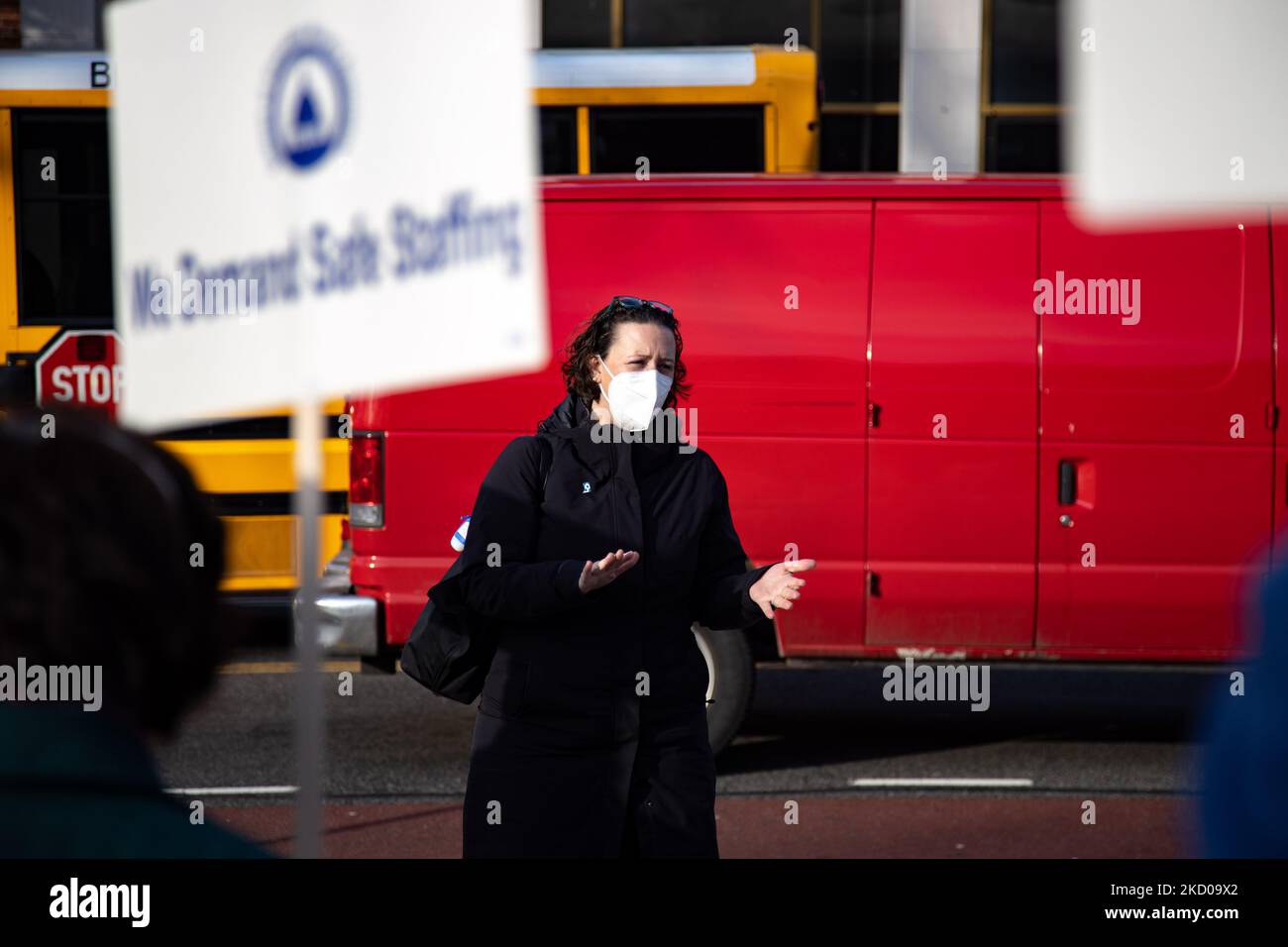 Washington, D.C. Ward 1 Councilmember Brianne Nadeau speaks to a group ...