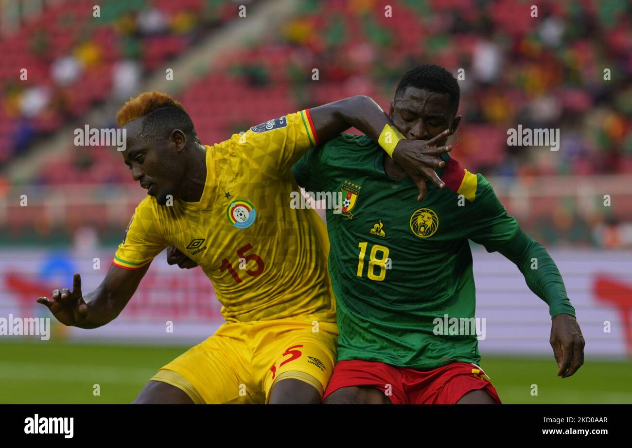 Martin Hongla of Cameroon and Aschalew Tamene of Ethiopia during ...