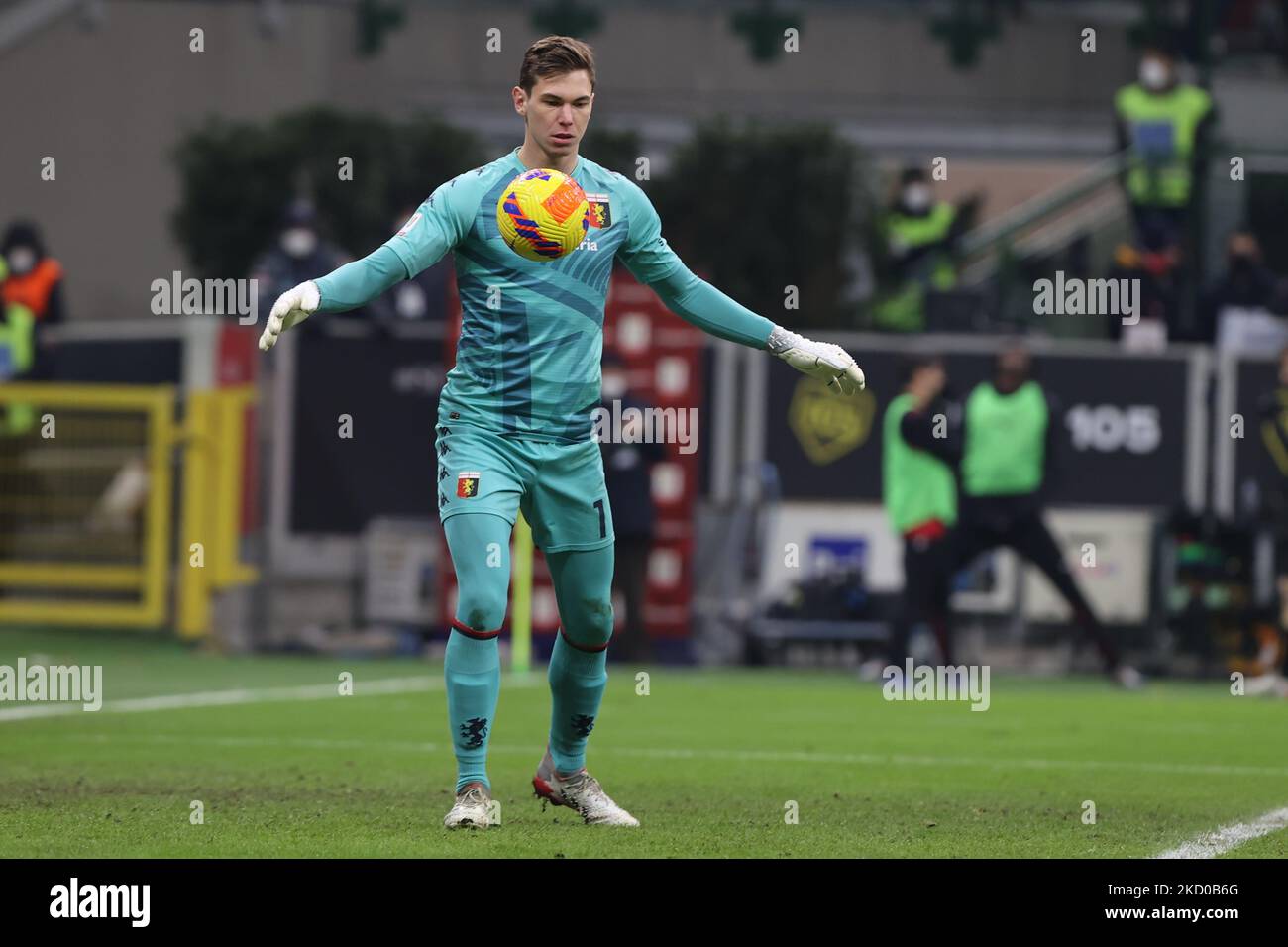 Adrian Semper of Genoa CFC in action during the Coppa Italia 2021/22 ...