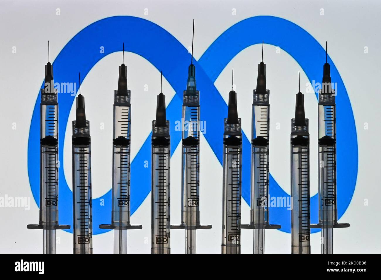 Illustrative photo of medical syringes seen in front of a Meta logo ... Illustrative photo of medical syringes seen in front of a Meta logo ...