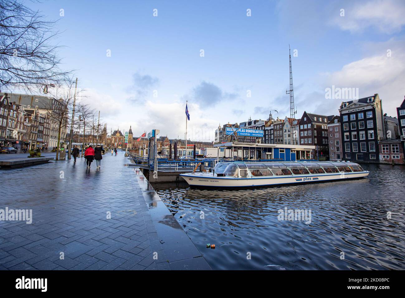 Locals and a few tourists at the quiet streets of Amsterdam during the ...