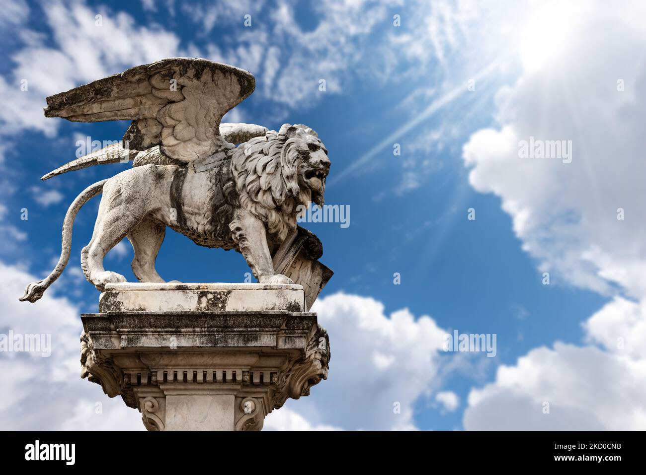 Marble statue of the Winged Lion of Saint Mark, symbol of the ...