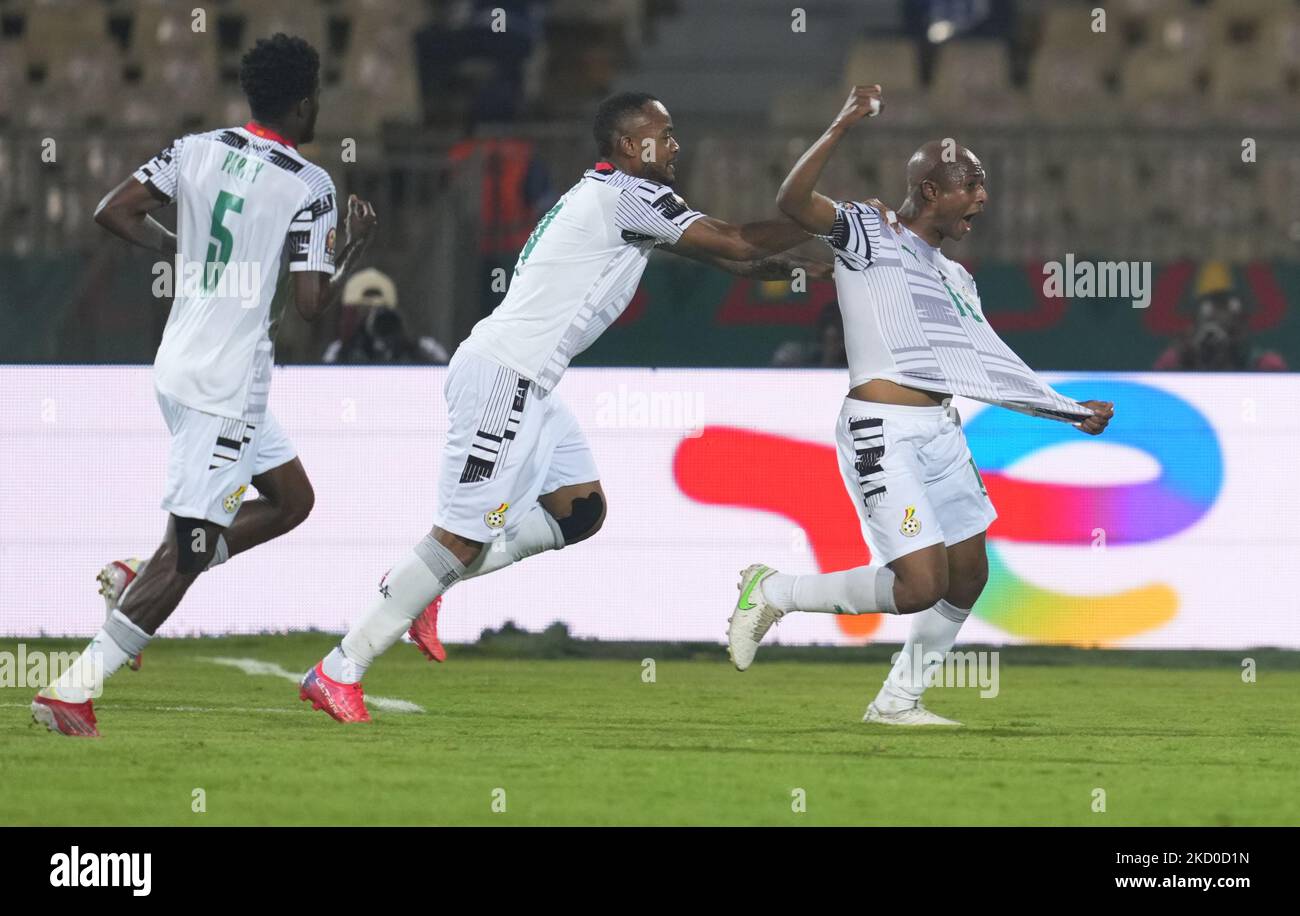 André Ayew of Ghana celebrates scoring their first goal during Ghana ...