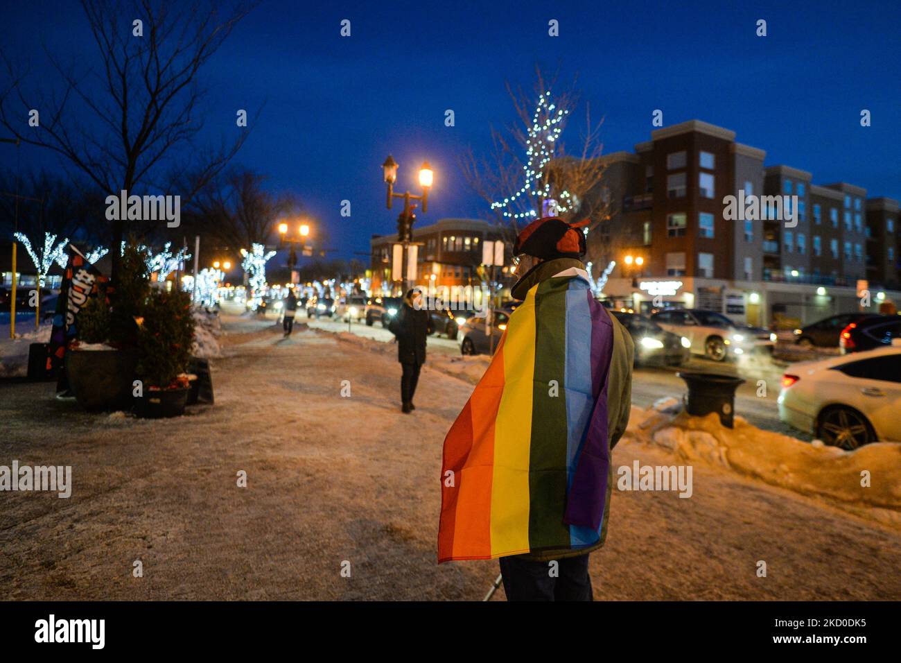 A member of the local LGBTQ2S+ supporters during the 'Pride Corner on ...