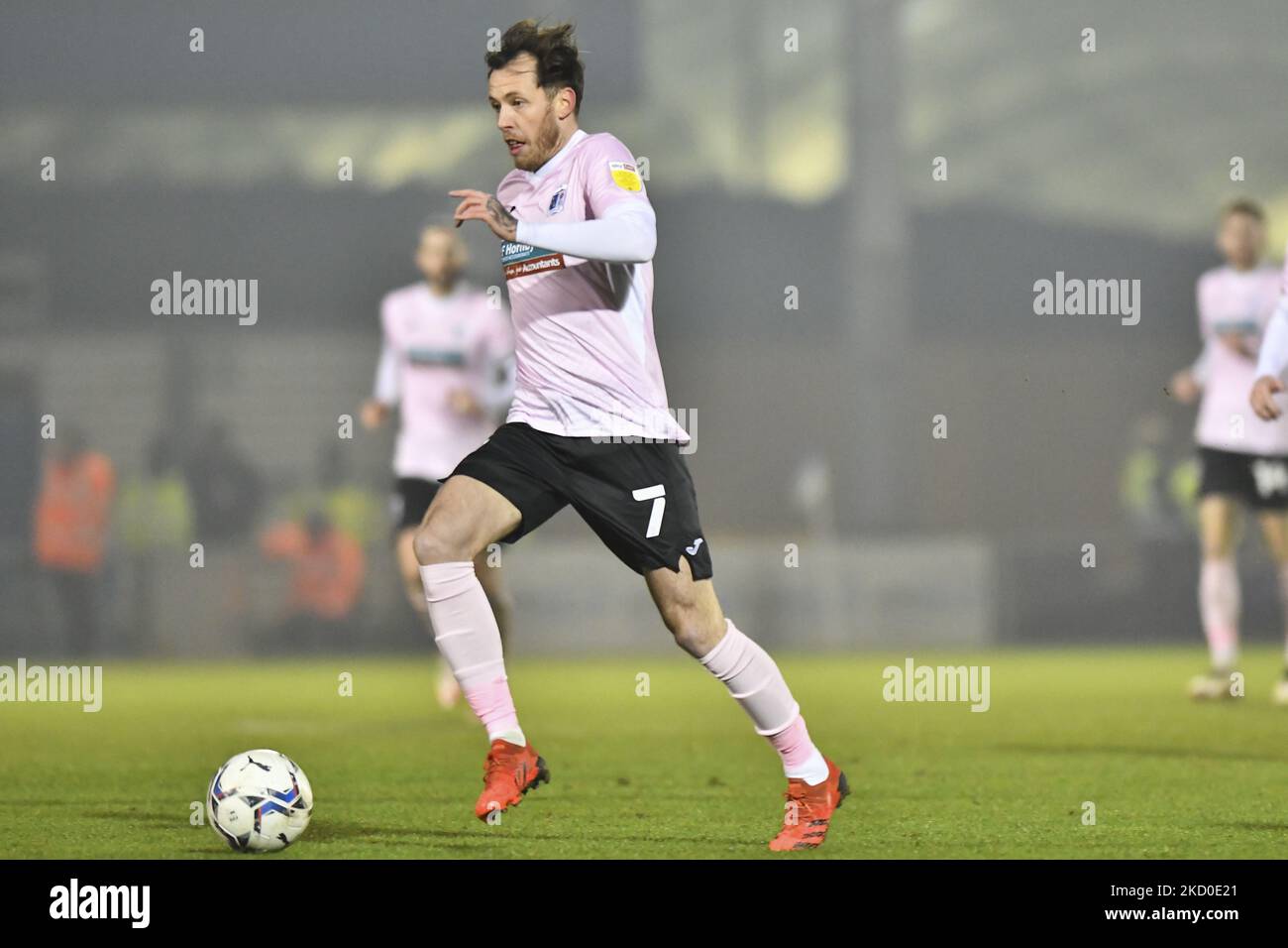 Jamie Devitt of Barrow in action during the Sky Bet League 2 match ...
