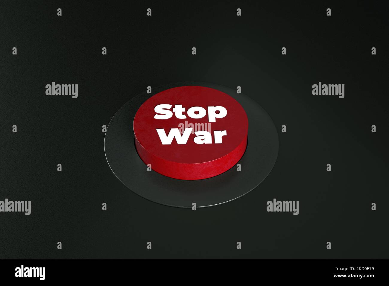 stop war red button over black background, 3d render Stock Photo - Alamy