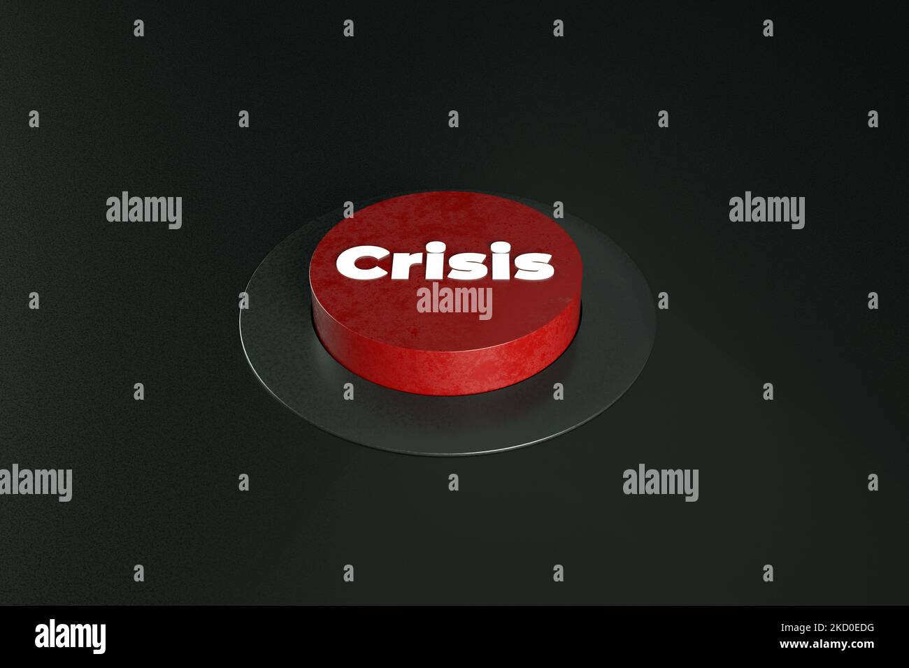 crisis red button over black background, 3d render Stock Photo - Alamy