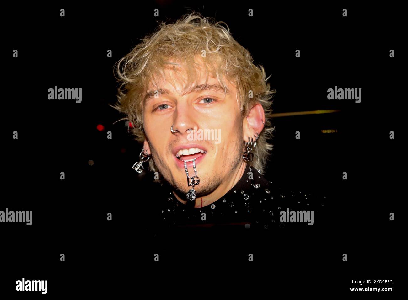 American actor and singer Machine Gun Kelly is seen at Dolce & Gabbana ...