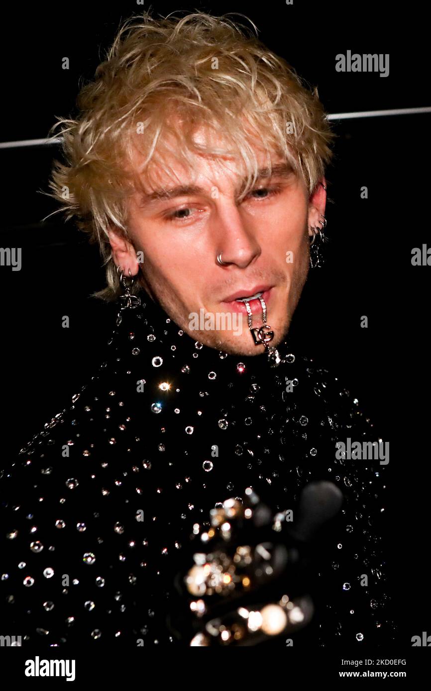 American actor and singer Machine Gun Kelly is seen at Dolce & Gabbana ...
