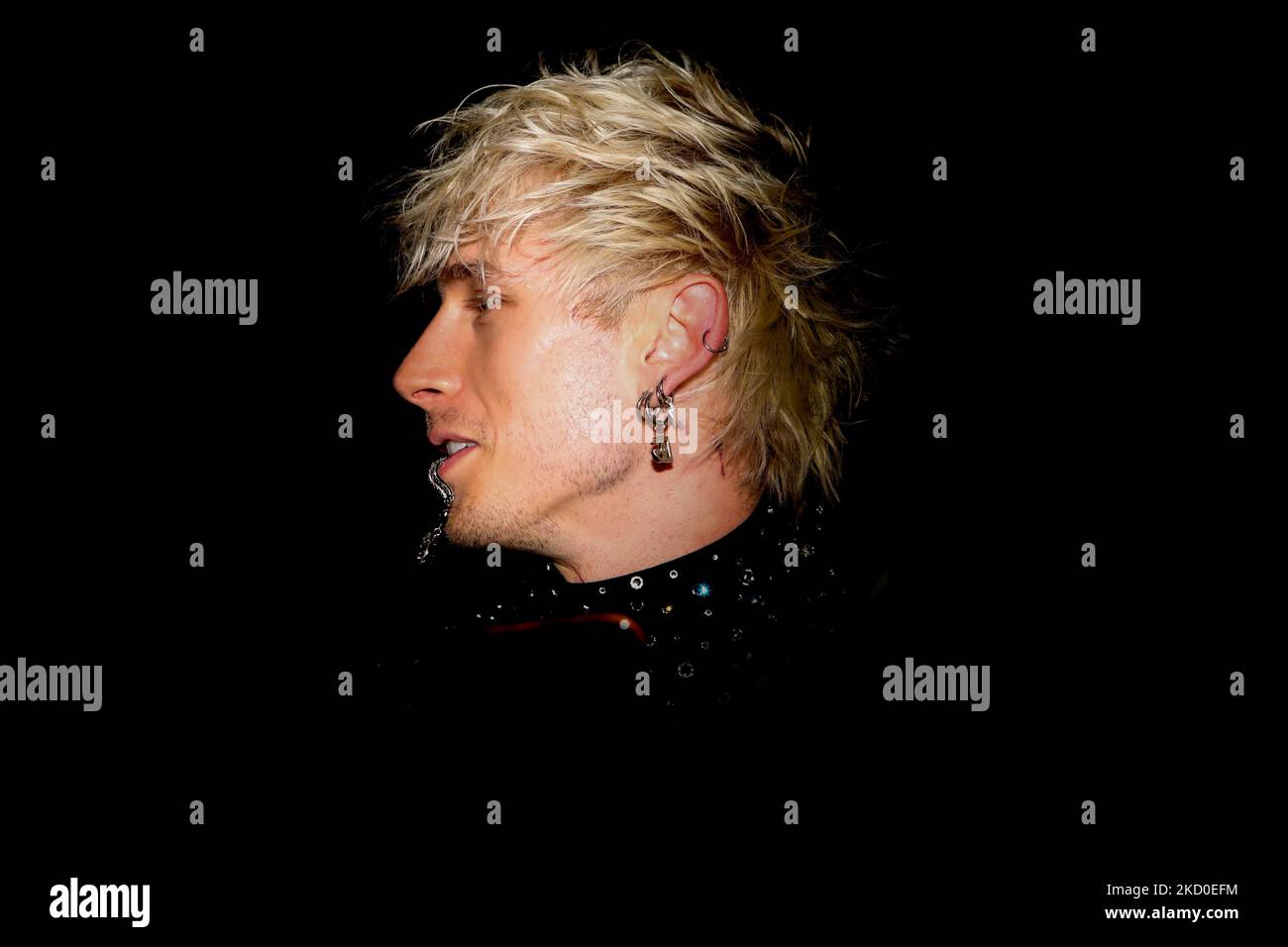 American actor and singer Machine Gun Kelly is seen at Dolce & Gabbana ...