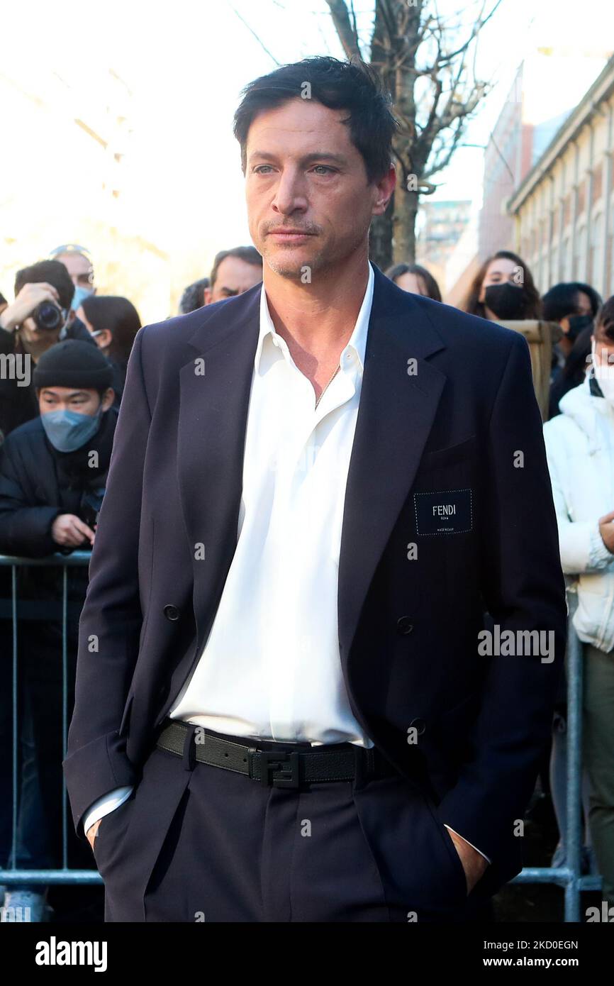 Simon Rex arrives at Fendi during the MFW 2022 in Milan, Italy, on 15 ...
