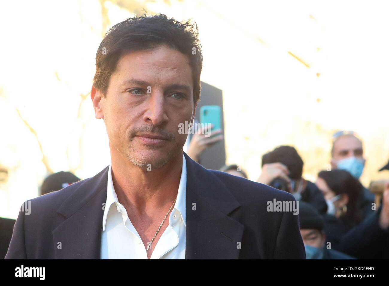 Simon Rex arrives at Fendi during the MFW 2022 in Milan, Italy, on 15 ...