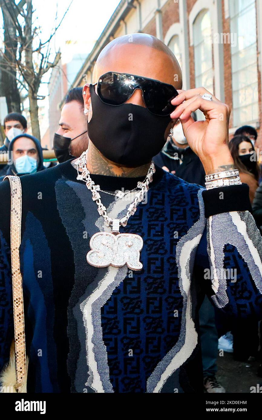 Samuel Ratumaitavuki arrives at Fendi during the MFW 2022 in Milan ...