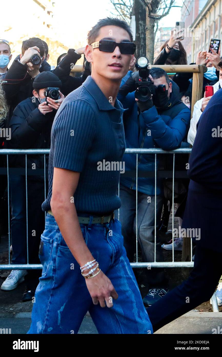 Ewan Mock arrivals during the MFW 2022 in Milan, Italy, on 15 January ...