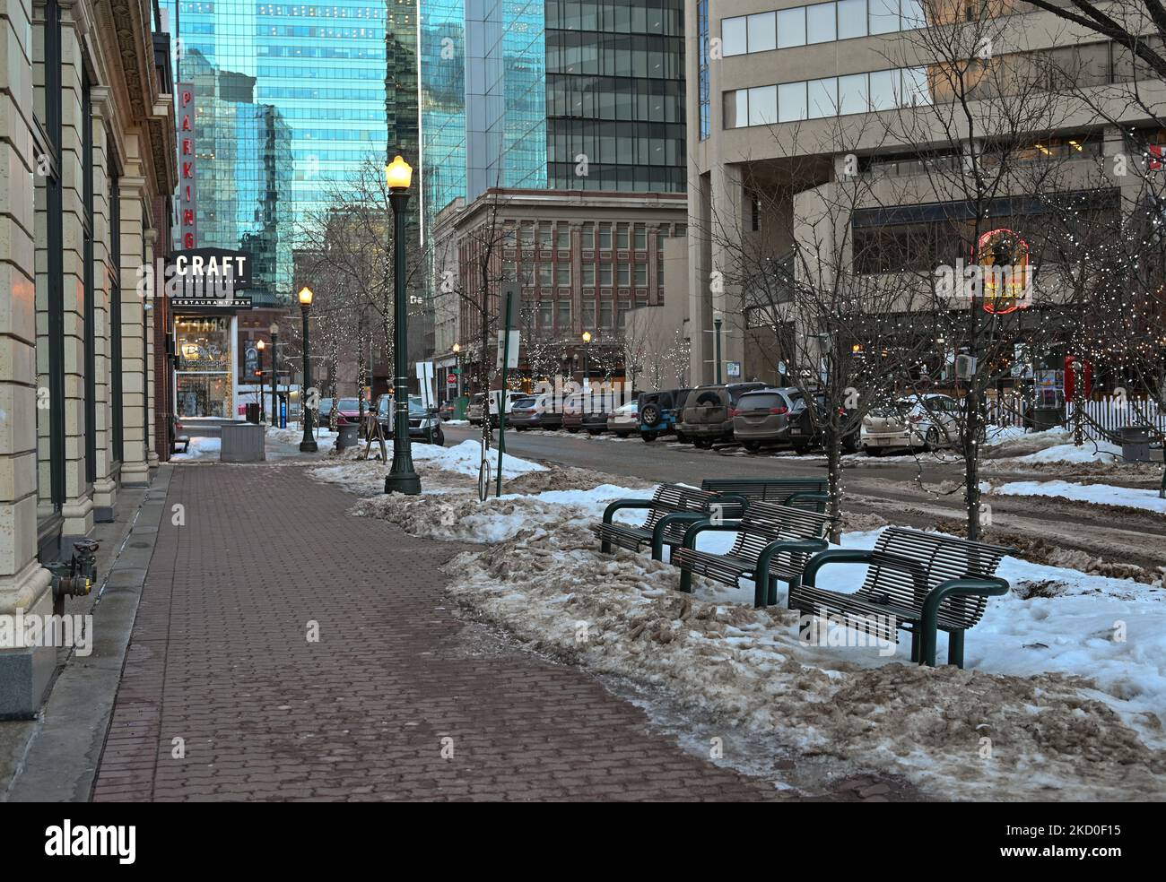 General view of an empty downtown Edmonton during Covid-19 pandemic. On ...