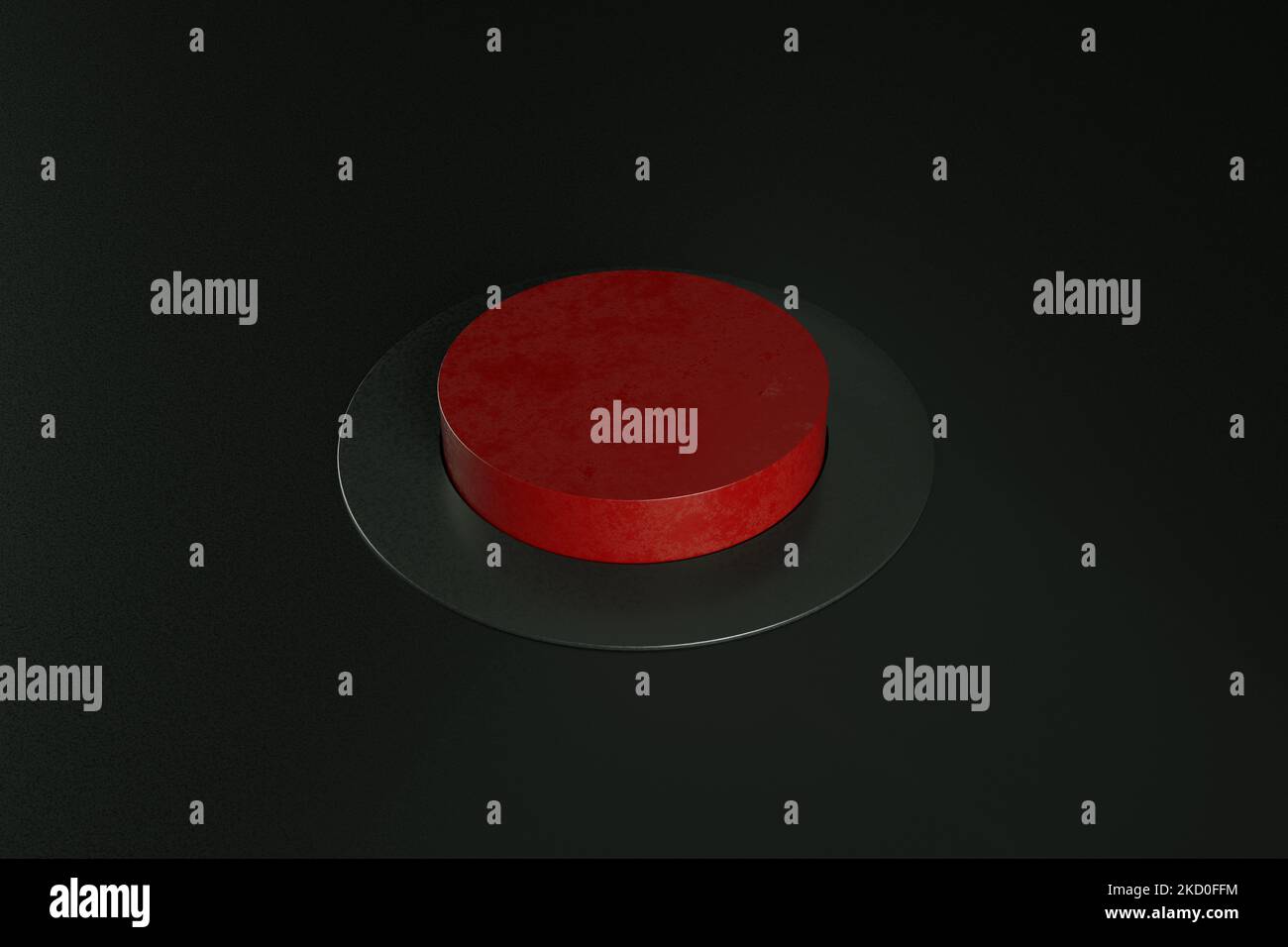 red atomic button over black background, 3d render Stock Photo - Alamy