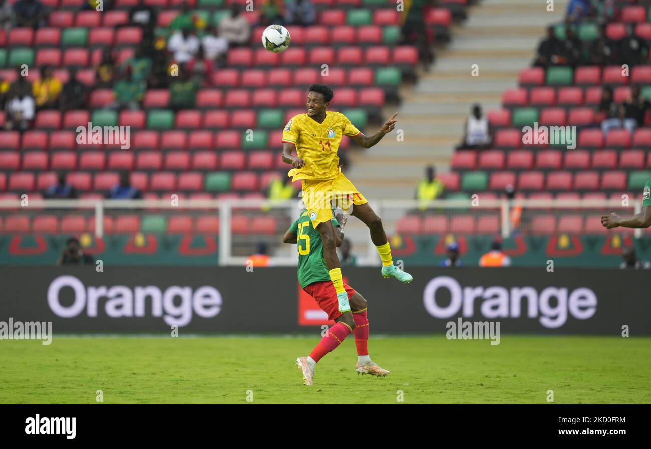 Amanuel Gebremichael of Ethiopia during Cameroon against Ethiopia ...