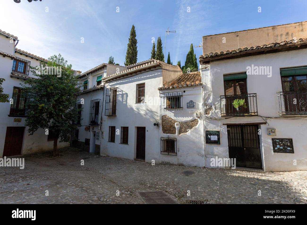 Granada, Spain - October 28, 2022: Narrow street in Granada, Spain on ...
